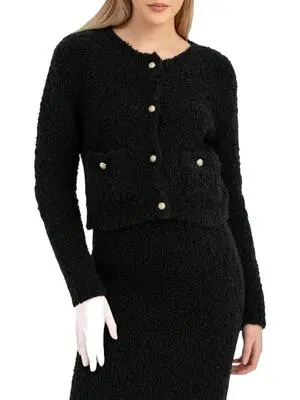 PIETRO BRUNELLI Bouclé Maternity Sweater Jacket - Black