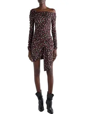 Isabel Marant Elara Polka Dot Mini Dress - Black/red