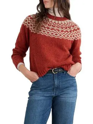 SEASALT CORNWALL Seasalt Cornwall Port Kinnis Fair Isle Merino Wool-Blend Crewneck Sweater