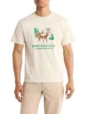 QUIET GOLF Laguna Canyon Graphic T-shirt - Bone