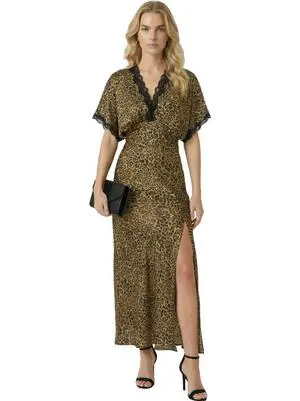 MODENAIRE Lace-trim Maxi Dress - Leopard Print