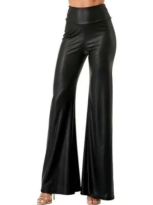 MODENAIRE High-waist Flared Leg Pants - Black
