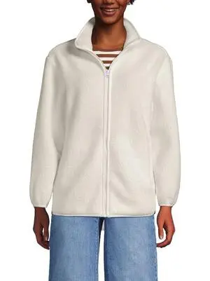 LANDS' END Cozy High-pile Fleece Jacket - Ivory