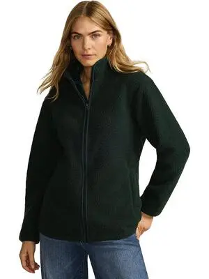 LANDS' END Cozy High-pile Fleece Jacket - Woodland Forest