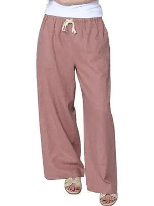 LEISURE LAB Linen Palazzo Pant - Rosato