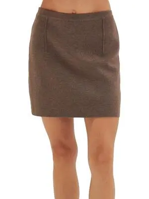 CRESCENT Jacquard Knit Mini Skirt - Espresso