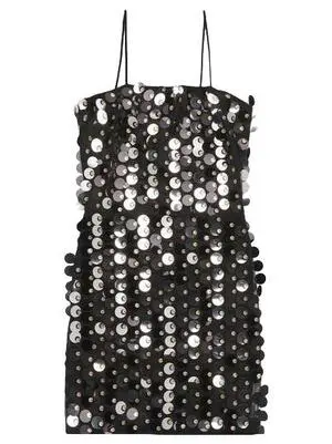 THEME Davie Disco Sequin Dress - Black
