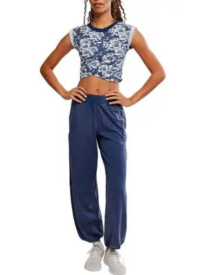Free People Hot Shot Floral Crossover Top And Joggers Set - Field Floral