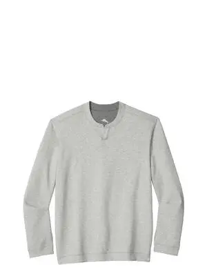 Tommy Bahama Abaco Split Neck T-Shirt Concrete Grey Heathe