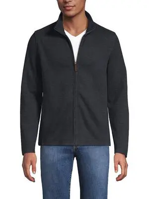LANDS' END Bedford Rib Full Zip Dark Charcoal Heather