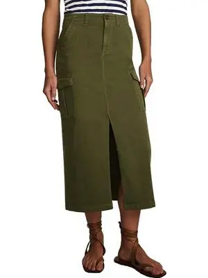 LANDS' END Cargo Maxi Skirt - Dark Cilantro Green