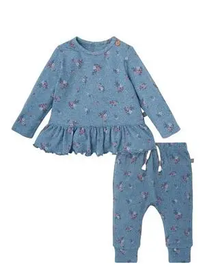 MODERN MOMENTS™ BY GERBER Peplum Top And Pants Set - Blue Heather