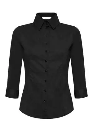 Anne Fontaine Connie Poplin 3/4 Shirt - Black
