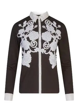 Anne Fontaine Vianey Pima Jersey Shirt - Black/white