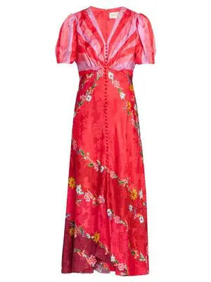 Saloni Lea Printed Maxi Dress Stellate G