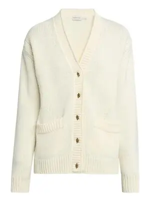 Moncler Wool-cashmere Cardigan - White