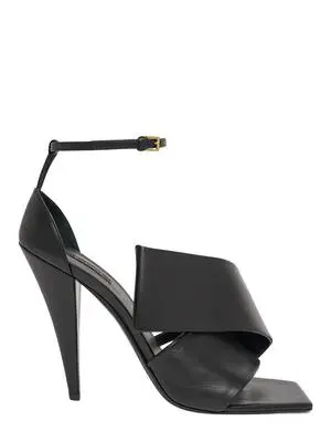 Givenchy Twisted Ribbon Leather Sandals - Black