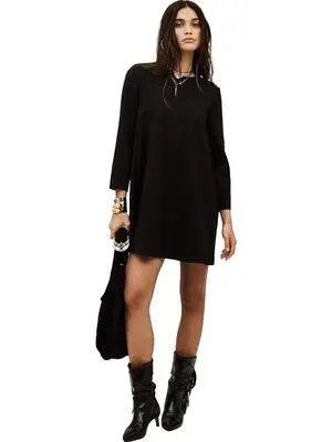 Ba&sh Mason Wool Blend Mini Dress - Black