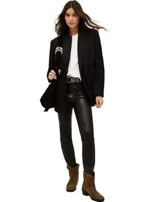 Ba&sh Quany Leather Leggings - Black