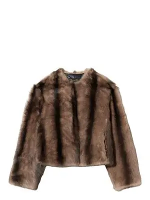 NILI LOTAN Elan Shearling Jacket Camel/brown