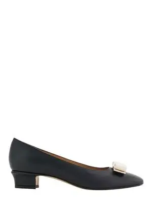 FERRAGAMO Vara Bow-detail Block-heel Pumps - Black