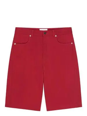 Givenchy Bermuda Shorts In Overdyed Denim - Dark Red
