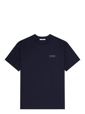 Givenchy T-shirt In Cotton With Paris Gros Grain - Dark Navy