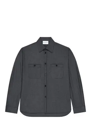 Givenchy Couture Seam Overshirt In Flannel - Grey Mix
