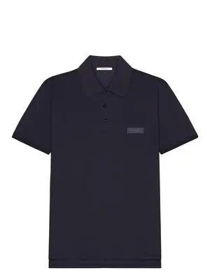 Givenchy Polo In Cotton With Paris Gros Grain Dark Navy