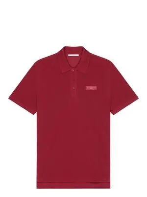 Givenchy Polo In Cotton With Paris Gros Grain Dark Red