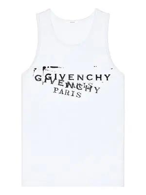 Givenchy Tank Top In Cotton With Stamp Print - White
