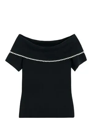 BY MALENE BIRGER Hetha Off-Shoulder Top Black