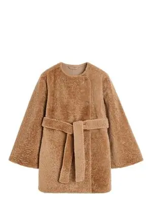 BY MALENE BIRGER Sannie Shearling Jacket - Brown Sugar