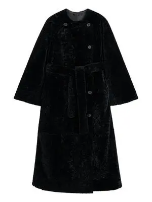 BY MALENE BIRGER Sandria Shearling Coat Black
