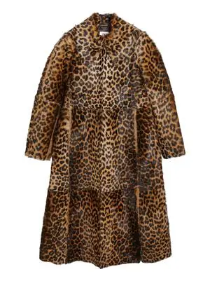BY MALENE BIRGER Rafaia Calf Shearling Maxi Coat - Leopard