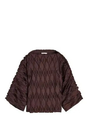 BY MALENE BIRGER Tralluman Plissé Top Coffee Brown