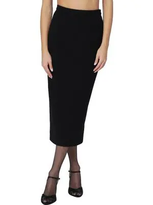 Dolce & Gabbana Wool Cloth Pencil Skirt - Black