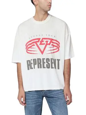 REPRESENT Reversible Living Legacy Tour T-shirt In Écru - White