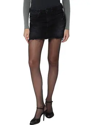 Balenciaga Washed Denim Mini Skirt - Black
