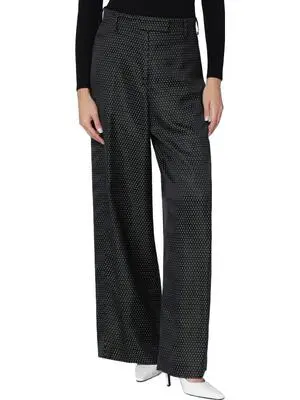Dries Van Noten Jacquard Wide Leg Trousers - Black