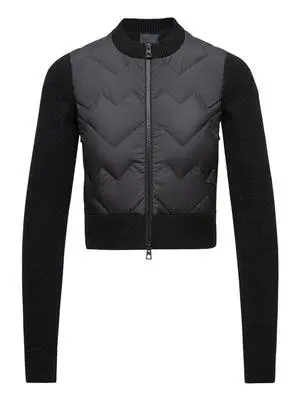 Moncler Padded Wool-blend Cardigan - Black