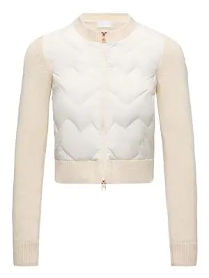 Moncler Padded Wool-blend Cardigan - White