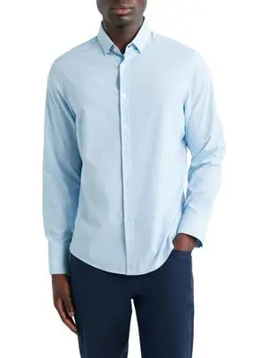 Mizzen+main Leeward No Tuck Trim Fit Performance Button-up Shirt - Cloud Blue Circle Texture
