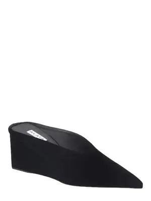 Alaïa Cube Pointed Toe Wedge Mule - Noir