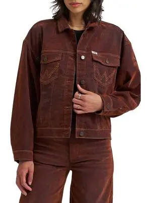 Wrangler Flocked Denim Cowboy Jacket - Cinnamon Hill