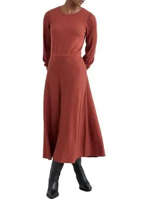 SEASALT CORNWALL Herring Gull Organic Cotton Sweater Dress - Knit Melange Burgundy