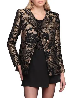 AVEC LES FILLES Metallic Tapestry Embroidery Jacket