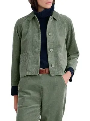 SEASALT CORNWALL Organic-cotton Corduroy Chore Jacket - Dusky Green