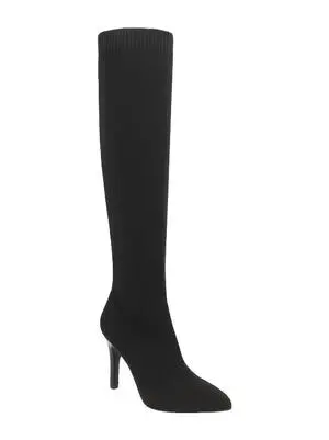 Mia Arisa Pointed Toe Knee High Boots - Black