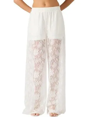 Steve Madden Sedona Lace Wide-leg Pants - Cream
